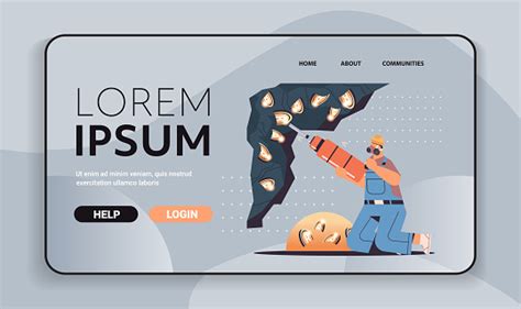 남자 광부 파고 광산 동굴 광산 암호 동전 디지털 암호 화폐 블록 체인에서 비트 코인을 추출 광업에 대한 스톡 벡터 아트 및 기타 이미지 Istock