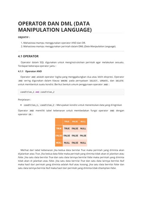 topik 4 operator dan dml operator dan dml data manipulation