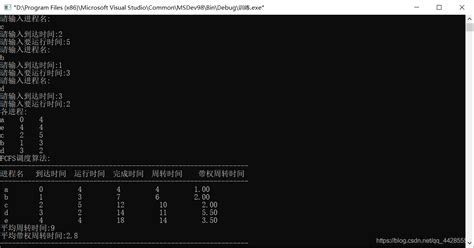 操作系统：fcfs调度算法简单实现（c c 实现fcfs csdn博客