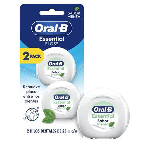 Hilo Dental Oral B Essential Floss Sabor Menta 2 Pzas Walmart En Línea