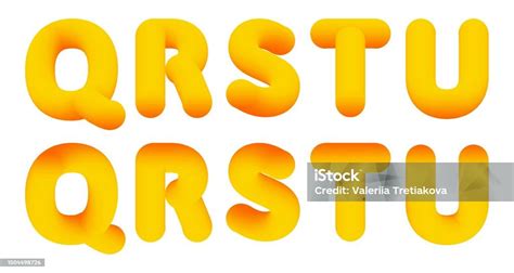 노란색 금색 3d 문자 알파벳 Abc 세트 흰색 배경에 벡터 그림입니다 엽서 배너 광고 광고 축하 포스터 카드 휴일 장식을 위한 기호 및 Simbols 0명에 대한 스톡