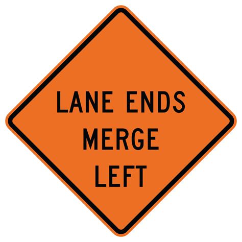 Lane Ends Merge Left Sign Solutions Usa