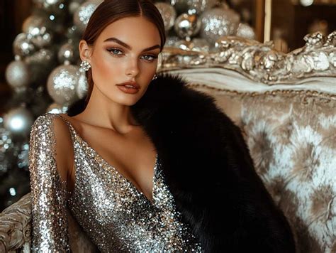 9 Christmas Party Outfit Ideas With Maxi Dresses And Fur Shrugs