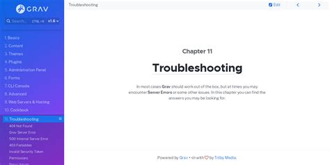 Troubleshooting Grav Documentation