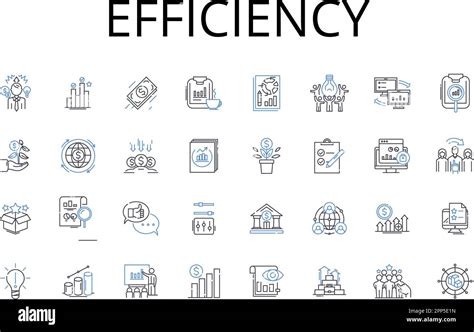 Efficiency Line Icons Collection Speediness Productiveness