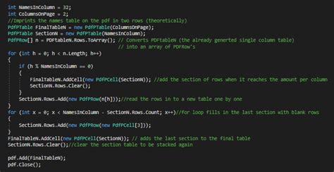 C Generating A Pdf With Two Parallel Tables Stack Overflow