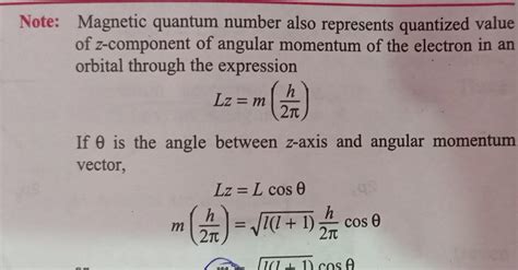 Answered Note Magnetic Quantum Number Also Represents Quantized Value