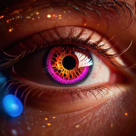 Closeup Of Eye With Retinal Scan For Optical Cybersecurity Login Technology Stock Illustration