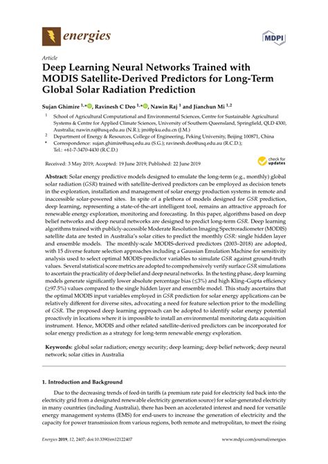 Pdf Deep Learning Neural Networks Trained With Modis Satellite Derived Predictors For Long