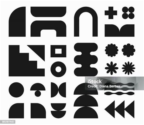 Abstact Y2k 모양 복고풍 기하학적 도형 및 형태 스티커 및 배지 꽃 벡터 일러스트 레이 션 장식 디자인 요소의