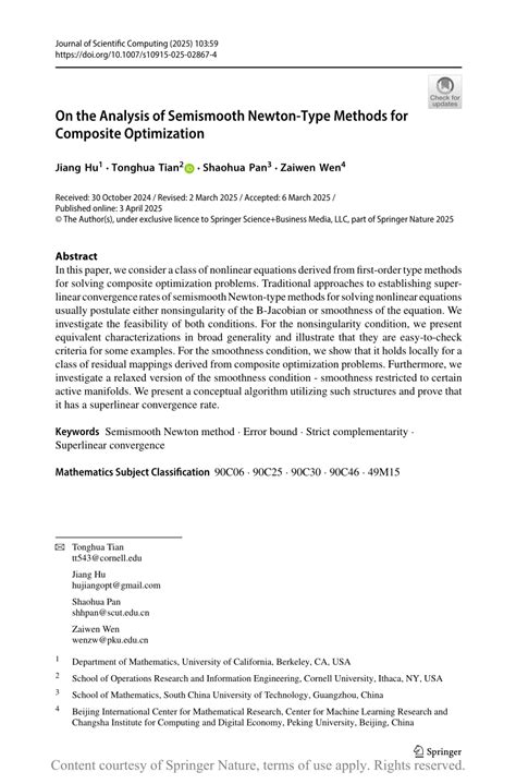 On The Analysis Of Semismooth Newton Type Methods For Composite Optimization Request Pdf
