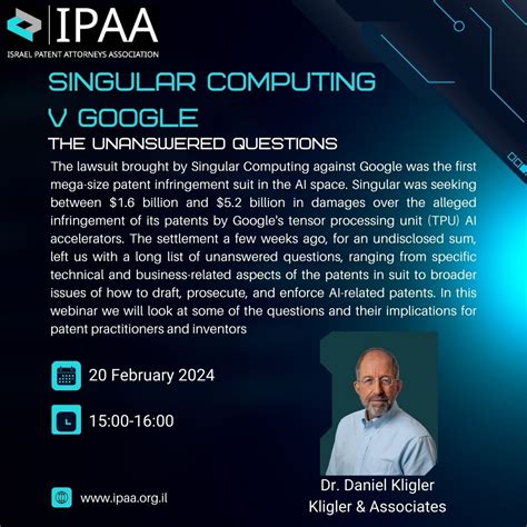 Singular Computing V Google The Unanswered Questions IPAA