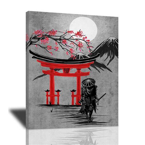 Samurai Japanese Wall Art Japan Samurai Musashi Vagabond Black And
