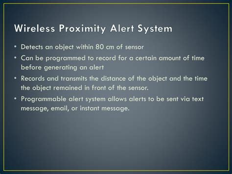 PPT Wireless Proximity Alert System PowerPoint Presentation Free Download ID 1713098