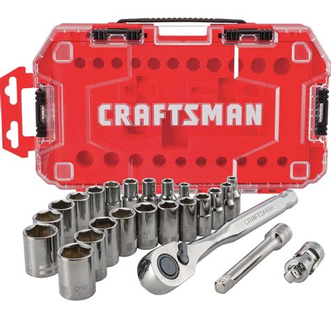 Craftsman Cmmt12028 24 Pc 14 6 Point Socket Set Wratchet And Case Sae