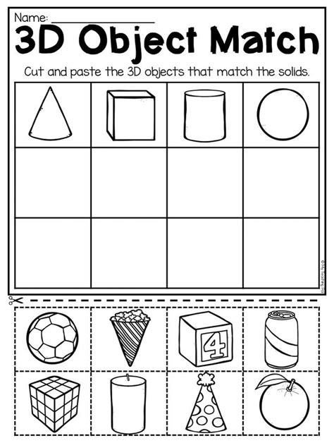 2d And 3d Shape Identifying Assessment Sheet