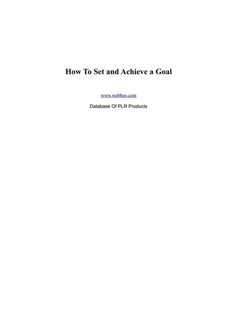 Solution Goal Mastery Blueprint Unleashing Your Potential For Success