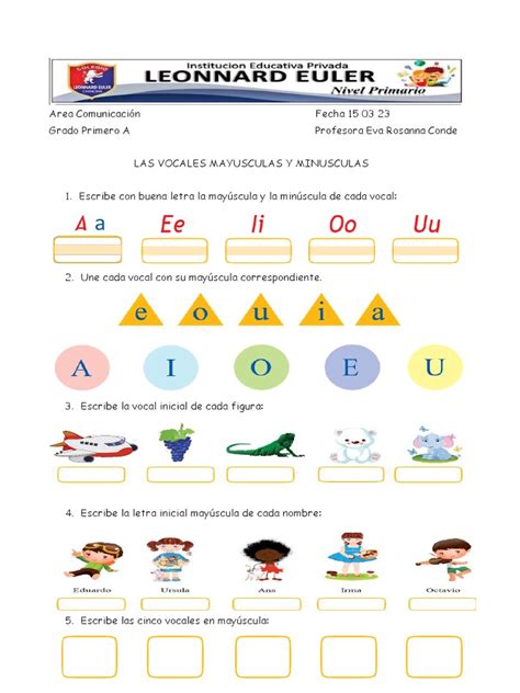 Actividades De Vocales Mayúsculas Y Minúsculas Pdf Artes Del