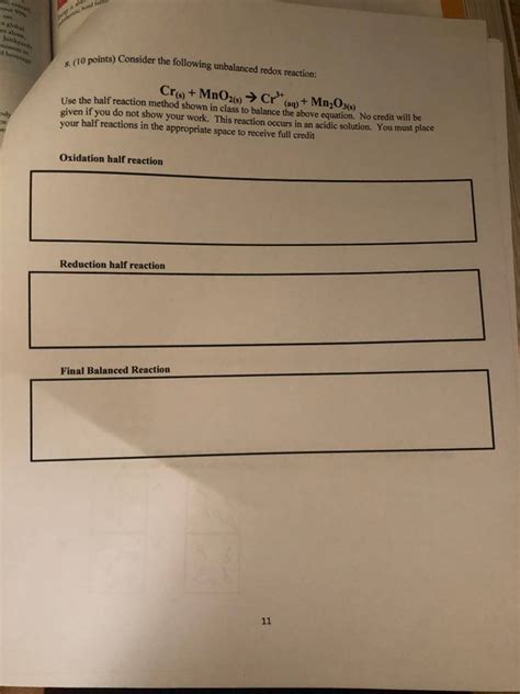 Get Answer Consider The Following Unbalanced Redox Reaction Cr S Mno Transtutors