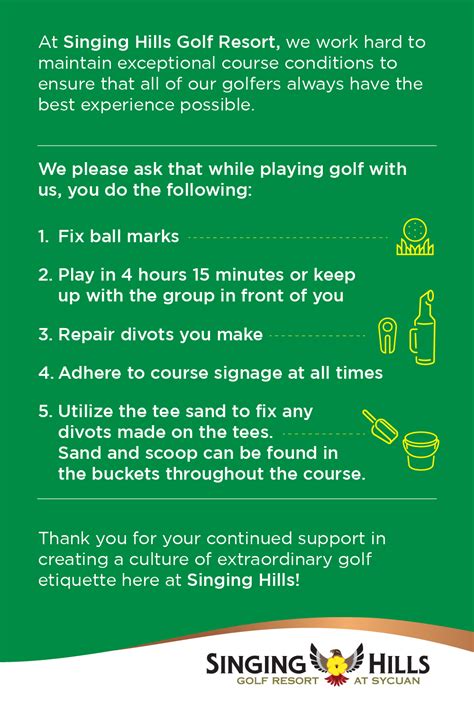 Local Golf Rules Singing Hills Golf Club