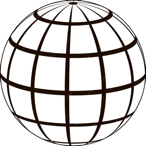 Premium Vector Graticule Globe Meridian Parallel Field Lines Surface