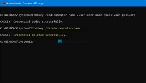 Manage Credentials From Credential Manager Using Cmd