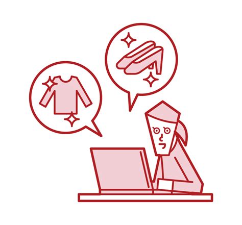 온라인 쇼핑객여성의 일러스트 무료 일러스트 소재집 Kukukeke