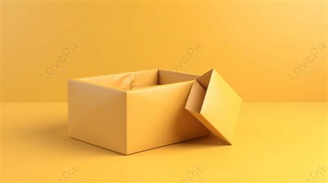 3d 판지 소포 상자 생생한 노란색 배경에 세련된 포장 렌더링 3d 배경 상자 배경 노란 배경 이미지 Hd 3d 상자