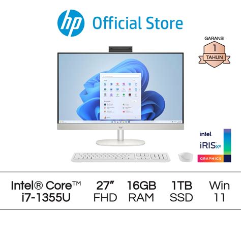 Jual PC HP 27 Cr0034d AIO Bundle Intel Core I7 Iris X 16GB RAM 1TB SSD Windows 11 27 Inch