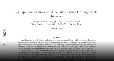 Paper Page On Optimal Caching And Model Multiplexing For Large Model Inference