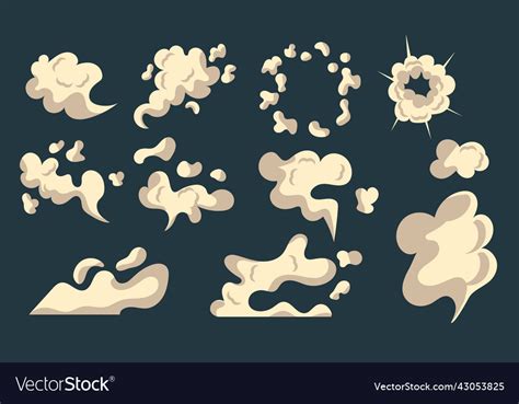 Bubble Explode Smoke Poof And Cloud Blow Effect Vector Image
