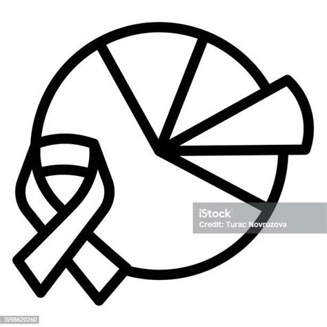 암 질환 라인 아이콘 세계 암의 날 개념 흰색 배경에 암 위험 기호 모바일 웹 디자인을 위한 개요의 차트 및 테이프 아이콘의