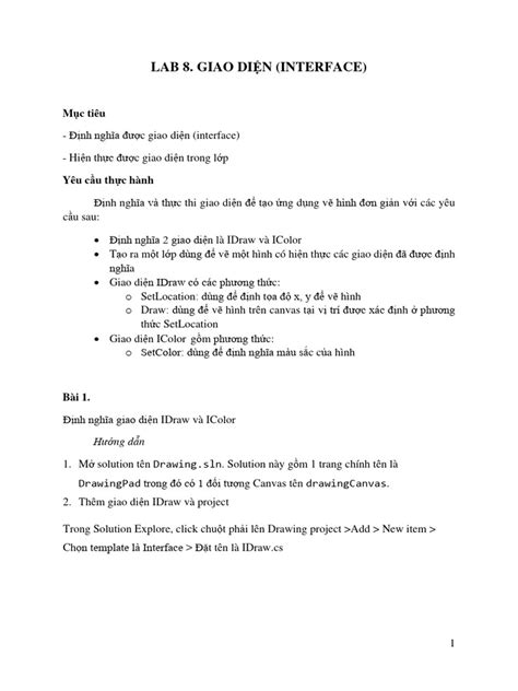 Lab 08 Giao Diện Interface Pdf