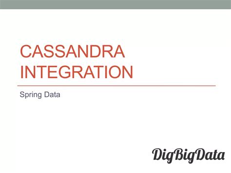 Spring Data Cassandra Ppt