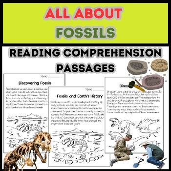 All About Fossils Reading Comprehension Passages Grade 3 6 By TeachersGalaxy