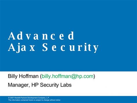 Advanced Ajax Security Ppt