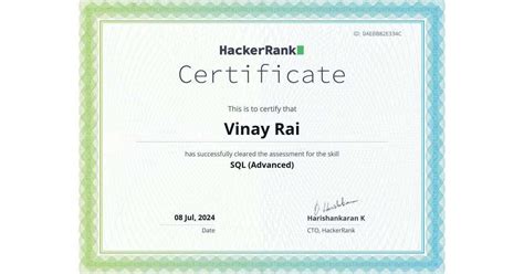 Vinay Rai On Linkedin Hackerrank Skill Certificate