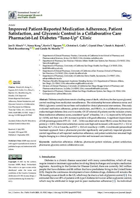 Pdf Improved Patient Reported Medication Adherence Patient Satisfaction And Glycemic Control