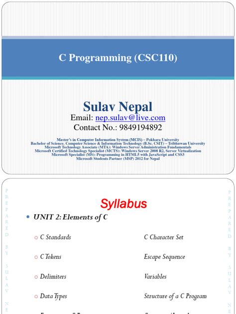 Unit 2 Elements Of C Pdf Integer Computer Science Computer Engineering
