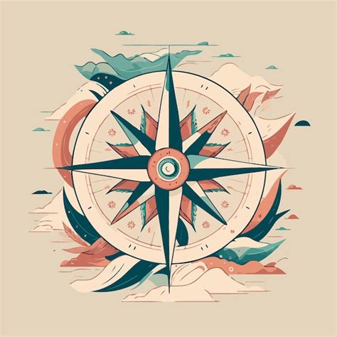 Premium Vector Compass Wind Rose In Stylized And Colored Illustration