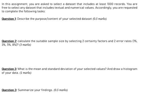 Solved In This Assignment You Are Asked To Select A Dataset Chegg Com