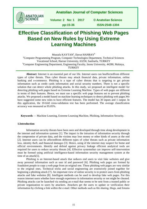 Pdf Effective Classification Of Phishing Web Pages Based On Dokumen