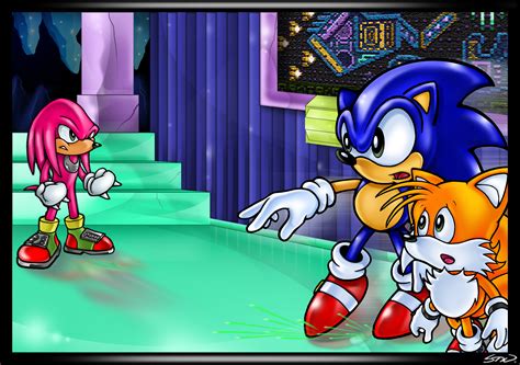 Sonic And Tails Vs Knuckles In Hidden Palace Sonic The Hedgehog Know Your Meme