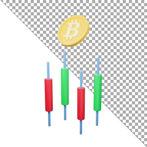 Premium Psd 3d Render Illustration Bitcoin Chart