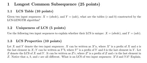 Solved 1 Longest Common Subsequence 25 Points 11 Lcs
