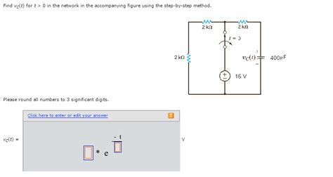 Solved Find V C T For T In The Network In The Chegg Com