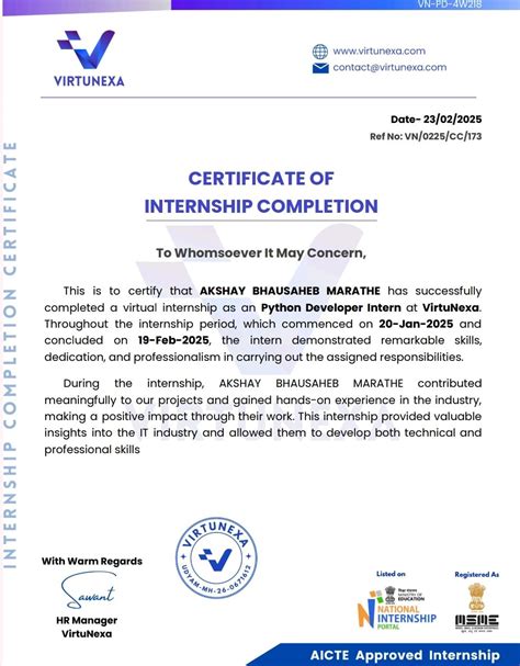 Akshay Marathe On Linkedin Internshipcompletion Pythondeveloper