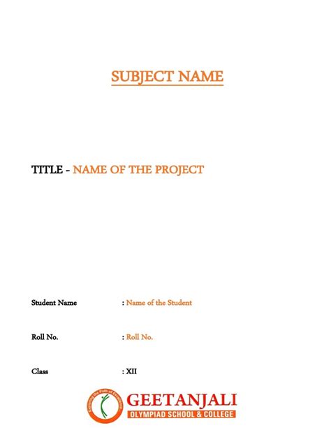 Project Template Computer Science Pdf