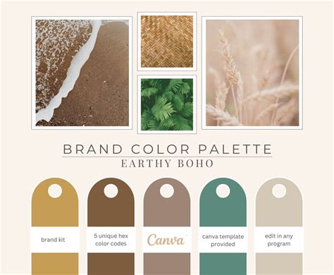 Boho Color Palette Hex Codes Branding Board Color Scheme Purples Browns Earthy Boho Etsy