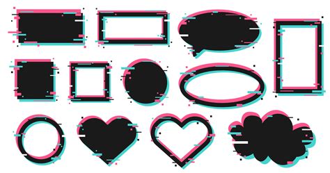 glitch black frame glitched circle square and triangle frames music distortion logo tv